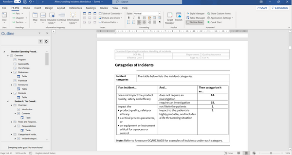 FS Pro for Word Standard - Information Mapping